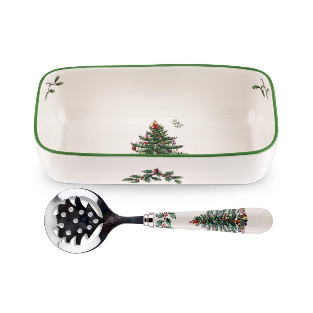 Spode Christmas Tree Cranberry Server & Slotted Spoon – Rob McIntosh