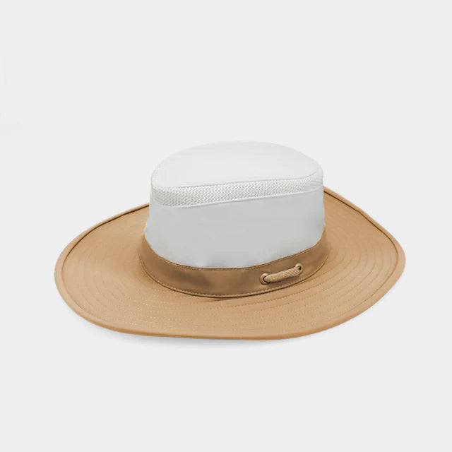 Rob McIntosh | Tilley Hat-Airflo Contrast Broad Brim White/Dark Tan